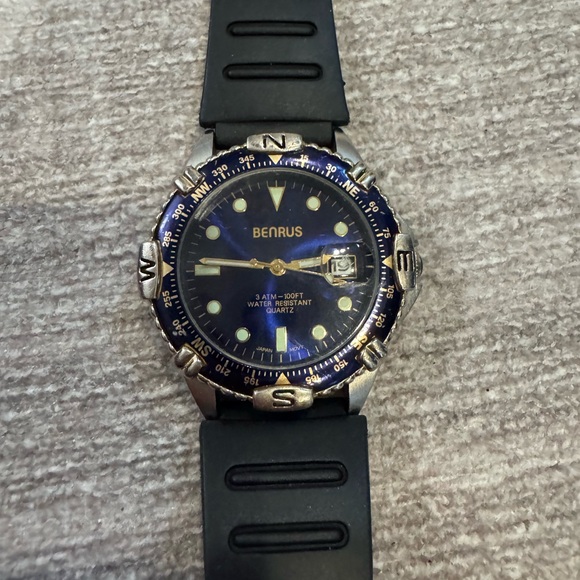 Benrus | Accessories | Vintage Benrus Watch Navy Blue Dial Benrus Watch ...